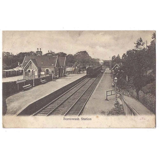 BORROWASH RAILWAY STATION, Wrench Series Postcard #5593, Postmark ...