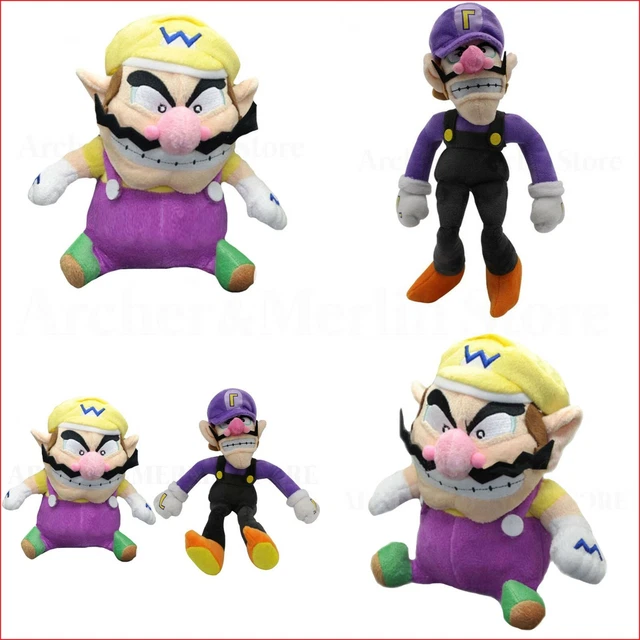 SUPER MARIO BROS Soft Plush Wario Doll Waluigi Kids Stuffed Figure Toy ...