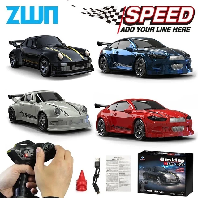 4WD 2.4GHZ RC Desktop Drift Car Racing Model Toys 1/64 Remote Control ...
