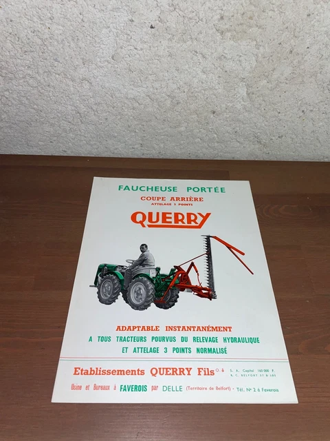 BROCHURE PROSPEKT PROSPECTUS FAUCHEUSE PORTEE QUERRY tracteur-holder-john deere EUR 4,99 ...
