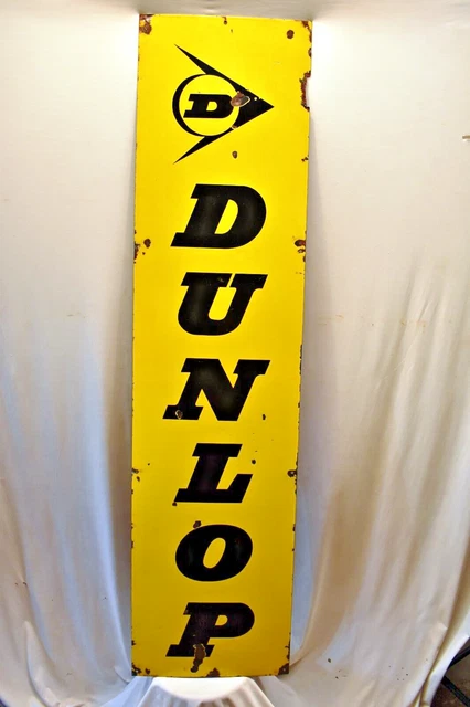 VINTAGE DUNLOP SIGN Board Tire Tyres Advertising Porcelain Enamel ...