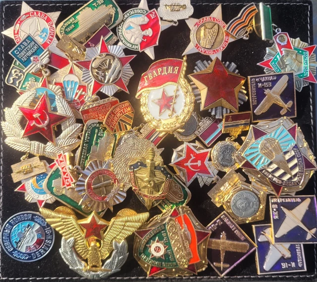 100% ORIG LOT OF USSR SOVIET ERA ENAMEL PINS BADGES COLD WAR COMMUNISM ...