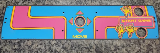 1981 MS PACMAN Arcade Control Panel Overlay Upright Game ORIGINAL NOS ...