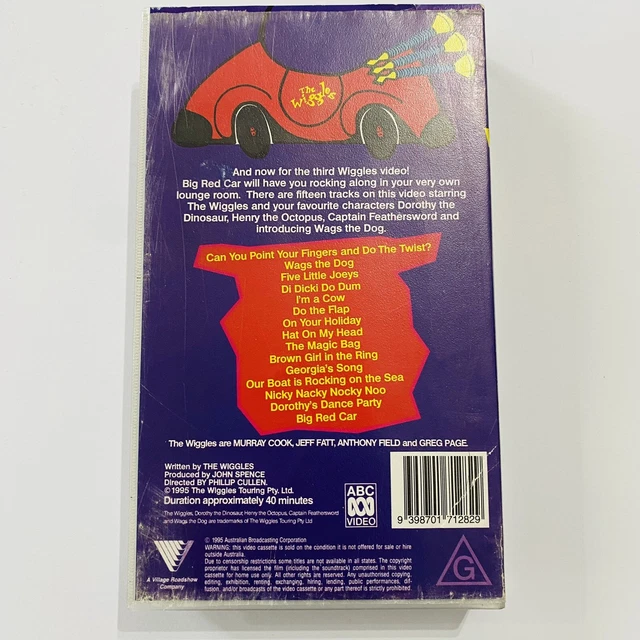 THE WIGGLES BIG Red Car (VHS, 1995) ABC Kids Video Tape - Australian TV ...