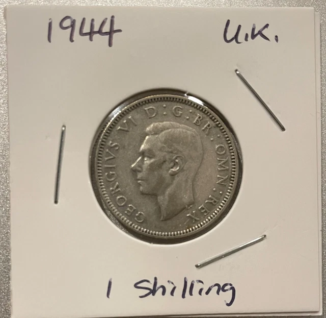 1944 GREAT BRITAIN 1 Shilling Silver Coin - Foreign Silver Coin £4.66 ...
