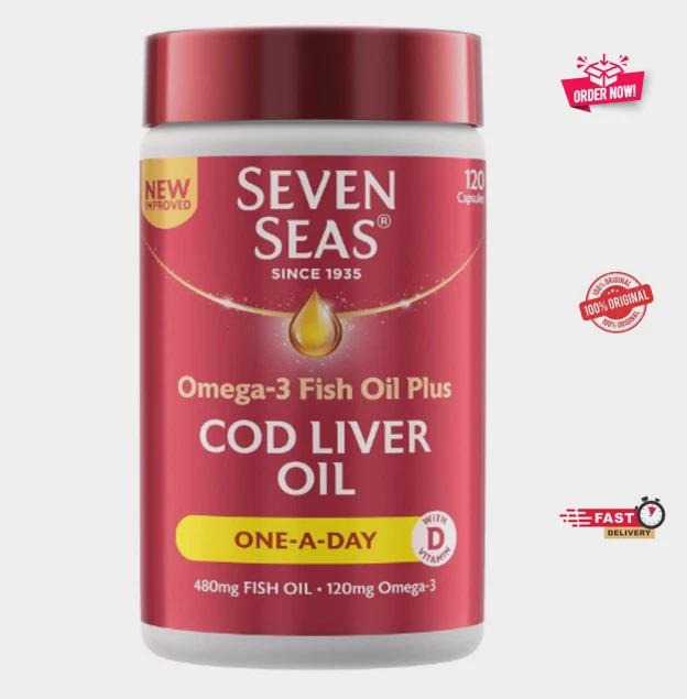 SEVEN SEAS OMEGA-3 Fish Oil Plus Cod Liver Oil One-a-Day - 120 Capsules ...