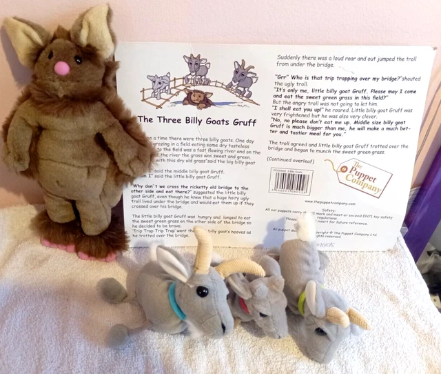 THE PUPPET COMPANY The Three Billy Goats Gruff Soft Toy Plush Puppets £ ...