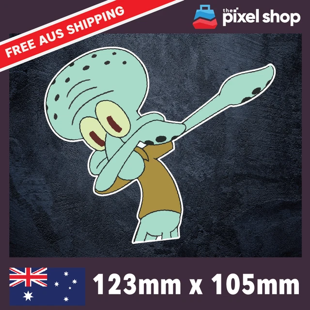 SQUIDWARD DAB PEEKING Sticker 123mm Decal Anime Racing Funny Drift JDM ...