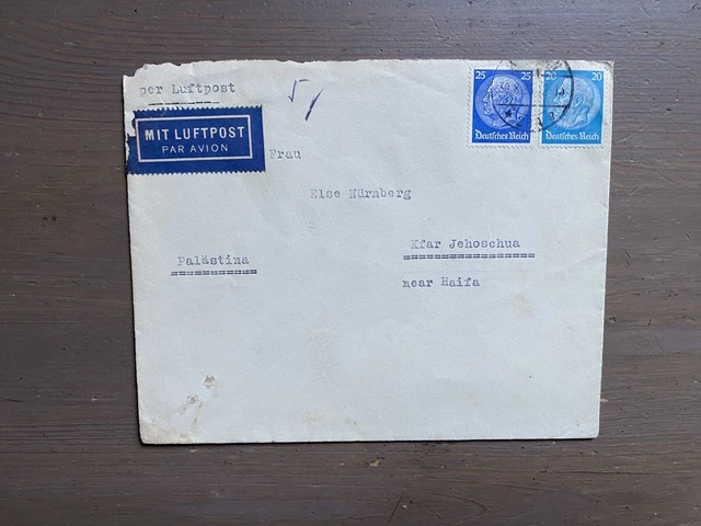 ALTER BRIEF VON Nazi-Deutschland nach Palästina 1935 EUR 9,66 - PicClick DE