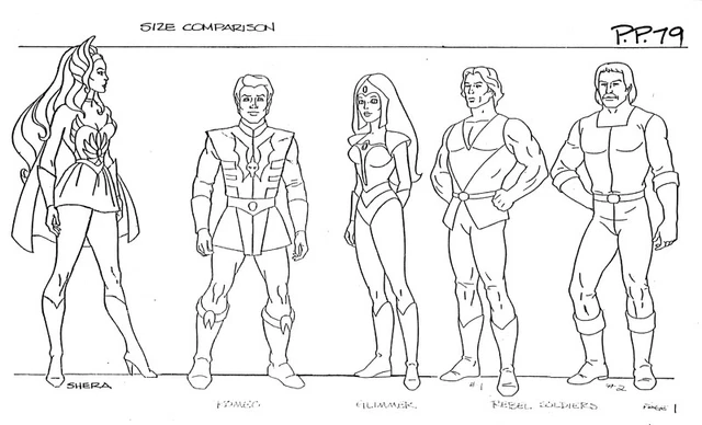 SHE-RA/HE-MAN &ROMEO AND Glimmer" model sheet pack COPY (20 pages) £34. ...