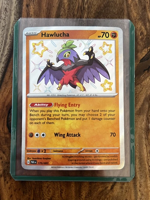 SHINY HAWLUCHA - 175/091 - Pokémon TCG Paldean Fates Shiny Rare Mint ...