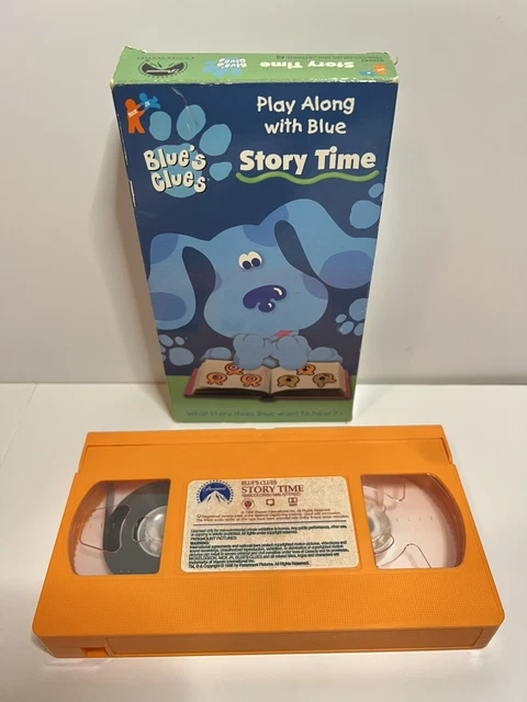 BLUES CLUES STORY Time VHS 1998 Play Along With Blue Nick Jr Orange ...