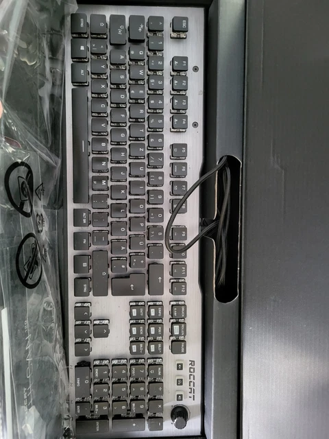 ROCCAT VULCAN 120 AIMO Gaming Tastatur Silber / Schwarz Kabelgebunden ...