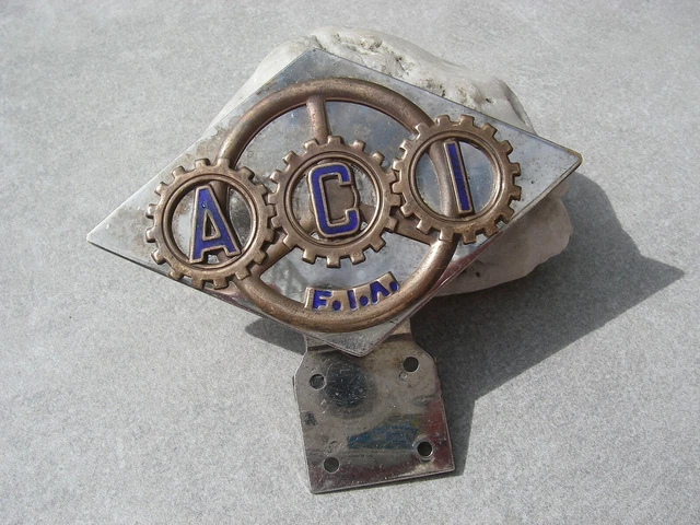 OLD BADGE ACI - AUTOMOBILE CLUB d'Italia 1946 - 1960 - car badge FIA ...