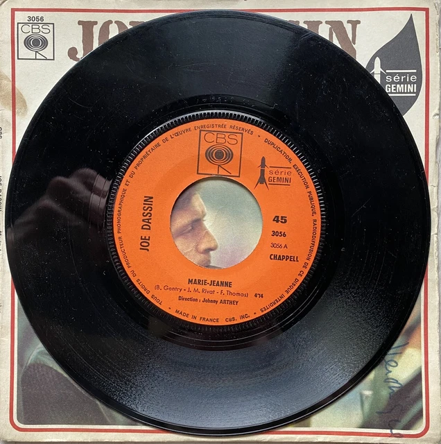 AUTOGRAPHE SIGNÉ DÉDICACE Joe DASSIN 45t Marie Jeanne 1967 EUR 25,00 ...