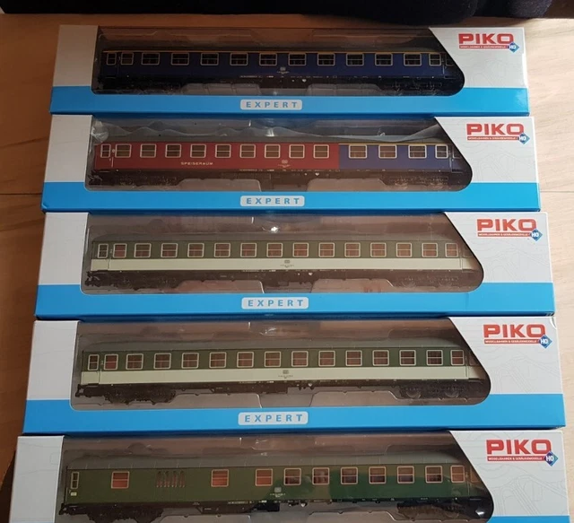 PIKO HO EXPERT DB Scale Length Five Coach Rake Unused In Box read ...