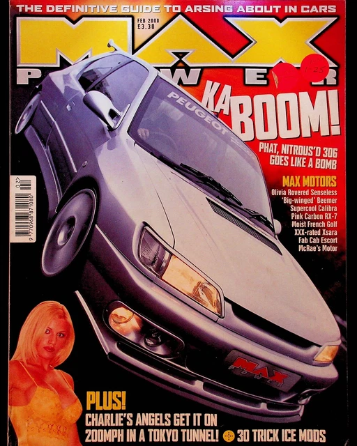 VINTAGE MAX POWER Magazine February 2000 Cars Peugeot Mazda RX-7 BMW ...