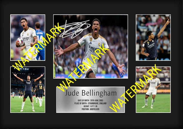 REAL MADRID JUDE Bellingham Signed A4 Autograph Photo Print storyboard ...