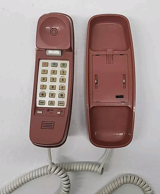 VINTAGE AT&T 230 Wall Phone Telephone Push Button W/Cord. Tested £11.39 ...