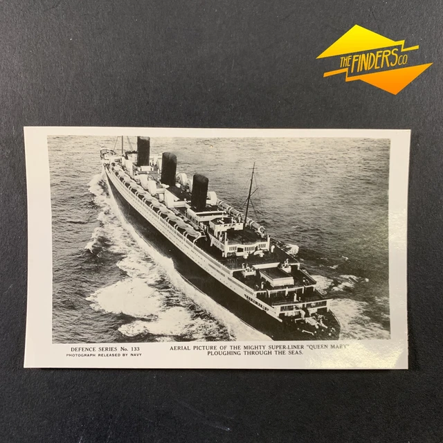 VINTAGE WW2 DEFENCE Post Card 'Queen Mary' Super-Liner Ship Nautical ...
