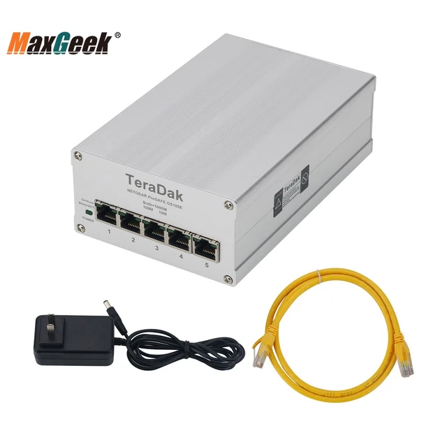 TERADAK 1000M GIGABIT Switch 5 Port Switch (OCXO) for Netgear ProSAFE GS105E EUR 284,17 ...