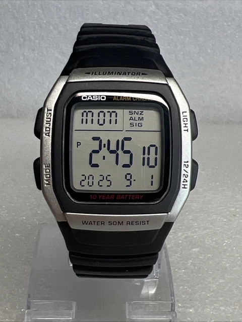CASIO W-96H-1AVES MENS Digital Quartz Watch W/ Battery Timer Alarm Led ...