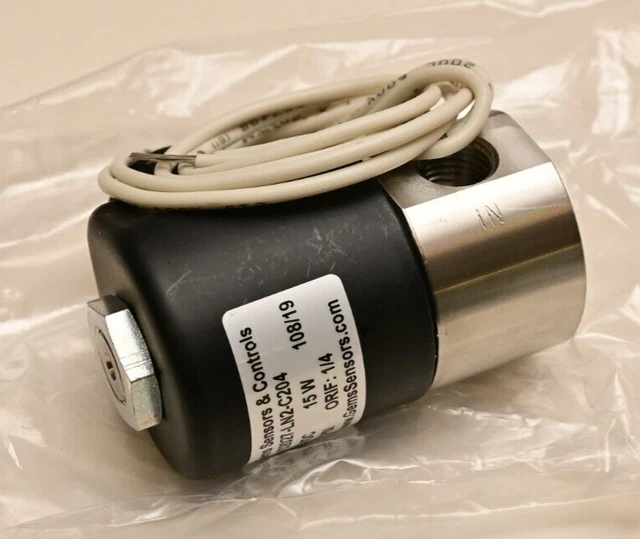 GEMS CRYOGENIC SOLENOID Valve 316 1/4" Fittings 40PSI D2027-LN2-C204 ...