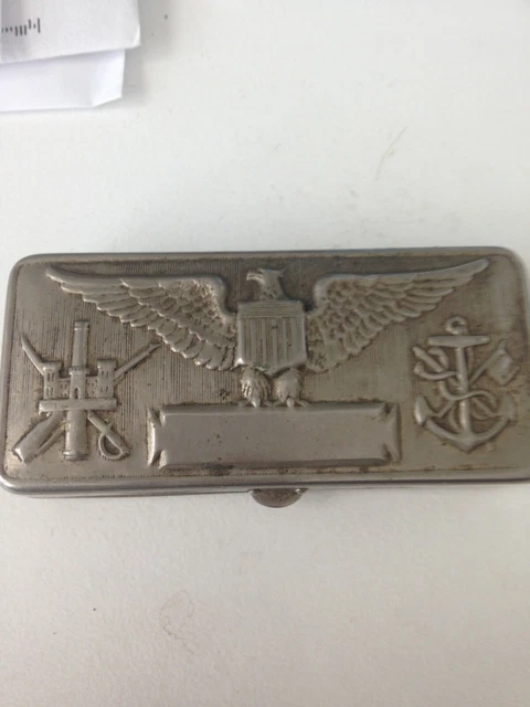 WW1 US ARMY Military SILVER OFFICERS Metal Box EUR 87,31 - PicClick FR