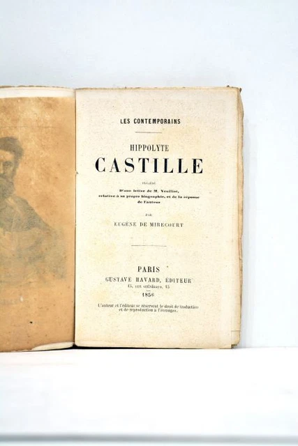 LIVRE ANCIEN MIRECOURT Hyppolyte Castille Biographie Portrait 1856 EUR ...