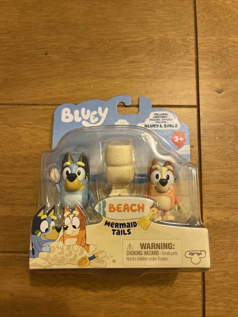 BLUEY FIGURES, BEACH Mermaid Tails and Bingo Character Figures £9.99 ...