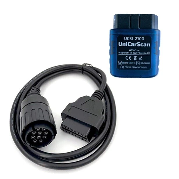 UNICARSCAN UCSI-2100 OBD2 Bluetooth Scanner for BimmerCode & MotoScan W Bag 10p EUR 96,92 ...