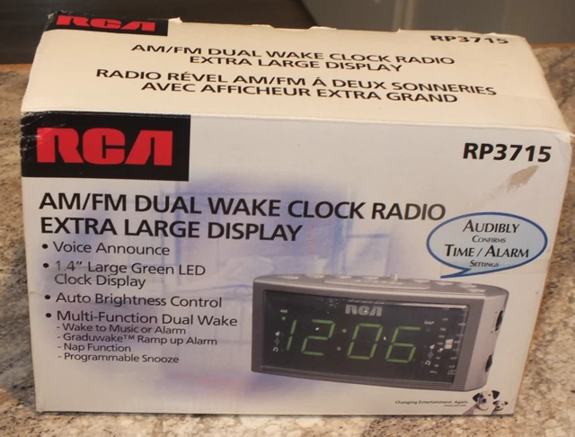 RCA DIGITAL LARGE Numbers AM/FM Alarm Clock Radio NEW In Box NOS RP3715 ...