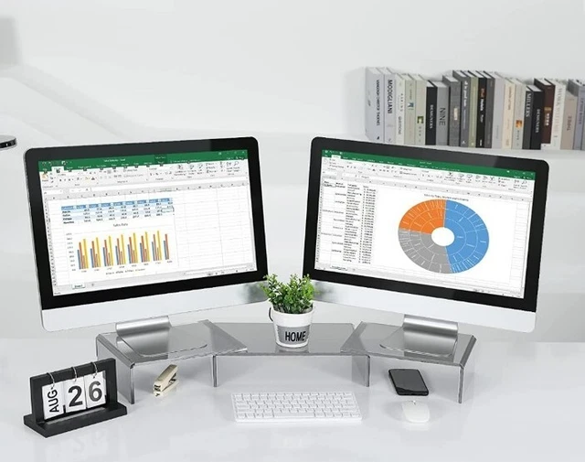 ACRYLIC MONITOR STAND Riser,Dual Monitor Stand with Adjustable Length ...