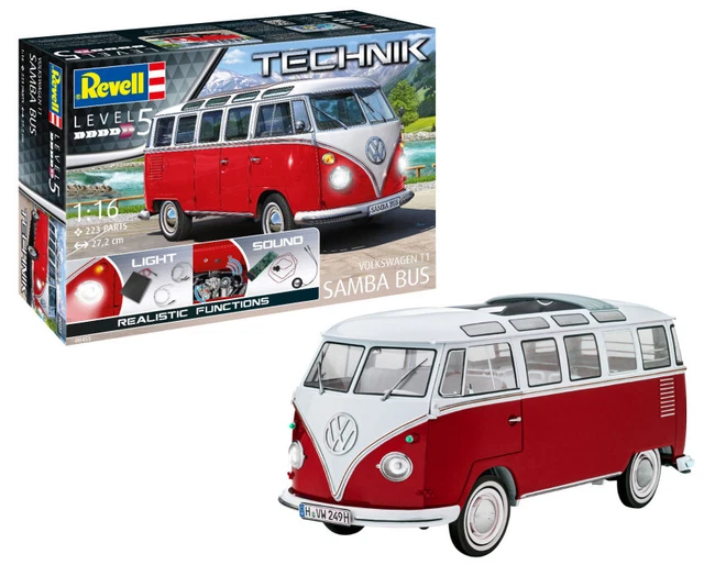 MINIATURE VOITURE KIT De Montage Revell VW T1 Samba Bus auto 1:16 Van ...