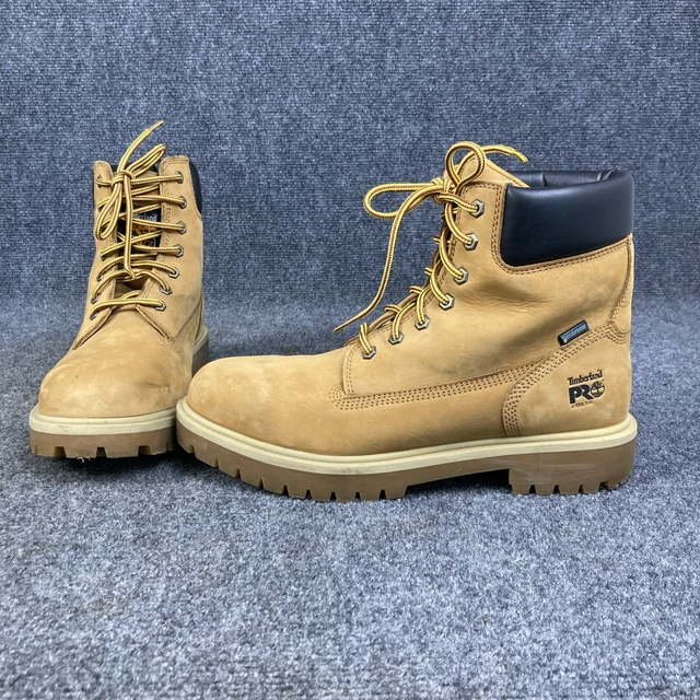 TIMBERLAND PRO BOOT Men Size 12 Steel Toe Wheat Waterproof Work Boots ...