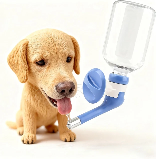 NO-DRIP DOG DISPENSER Bottle-Dog Kennel Cage Water Dispenser Drinker ...