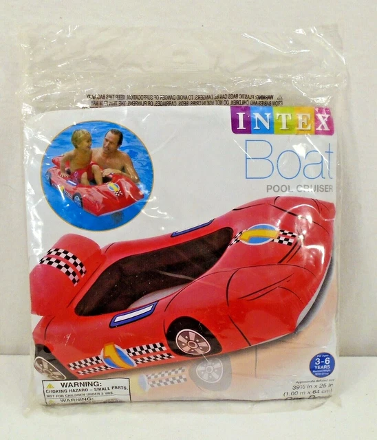 INTEX BOAT RED Race Car Inflatable Swimming Pool Cruiser Float Toy 39 x ...