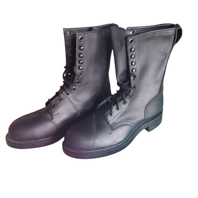 VINTAGE MEN'S ANSI Biltrite Black Leather Combat Boots Steel Toe Sz 10. ...