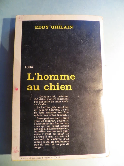 SÉRIE NOIRE N°1094 L'homme au chien Eddy Ghilain EUR 2,00 - PicClick FR