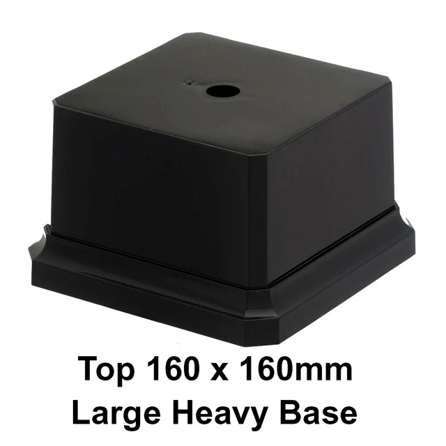 TROPHY BASE PLINTH, Square Black Trophy Base, Large & Heavy 160mm x ...