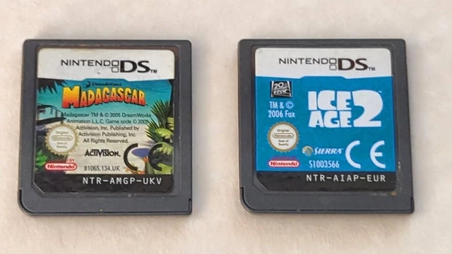 NINTENDO DS 2 x carts - Ice Age 2 & Madagascar CART ONLY TESTED ...