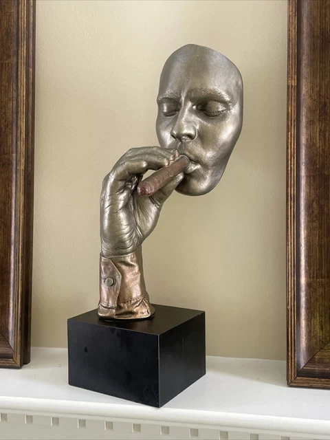 JOHN CUTRONE HAVANA MAN Smoking Cigar Bronze Sculpture Statue 1996 ...