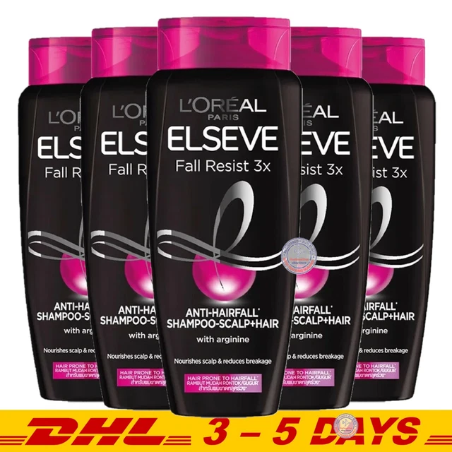 L'OREAL PARIS ELSEVE Fall Resist 3X Anti-Hair Fall Shampoo 280ml x 5 £ ...