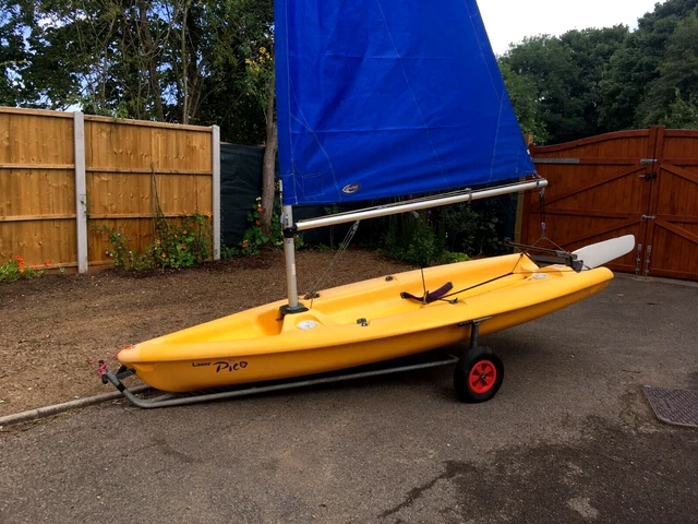 LASER PICO SAILING dinghy with launching trolley & cover £495.00 ...