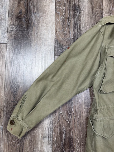 VINTAGE 1940S WWII US Army M-1943 Field Jacket 32R Medium Cargo Utility ...