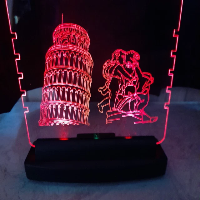 ACRYLIC LED STAND Light Up Decorative Panel Tower of Pizza £3.29 ...