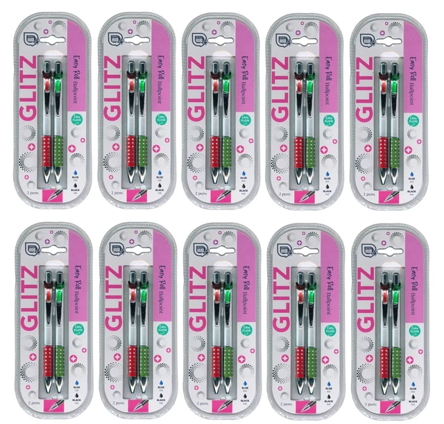 20 X BOLÍGRAFOS Glitz Easy Roll De Tinta Azul Y 10 De Tinta Negra EUR ...