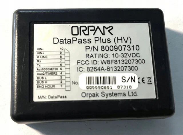 MODULO ORPAK SYSTEMS 800907310 Data Pass Plus (HV) 10-32 VDC EUR 92,39 - PicClick IT