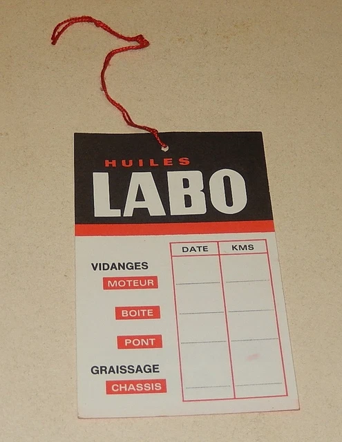 ANCIENNE ETIQUETTE DE GRAISSAGE Huiles LABO - Vintage EUR 3,50 ...