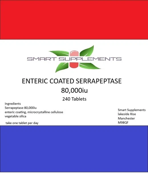 SMARTSUPPLEMENTS SERRAPEPTASE 80,000IU 240 enteric coated tablets £9.99 ...